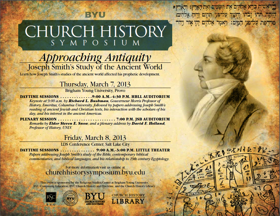 “Approaching Antiquity: Joseph Smith’s Study of the Ancient World,” BYU ...